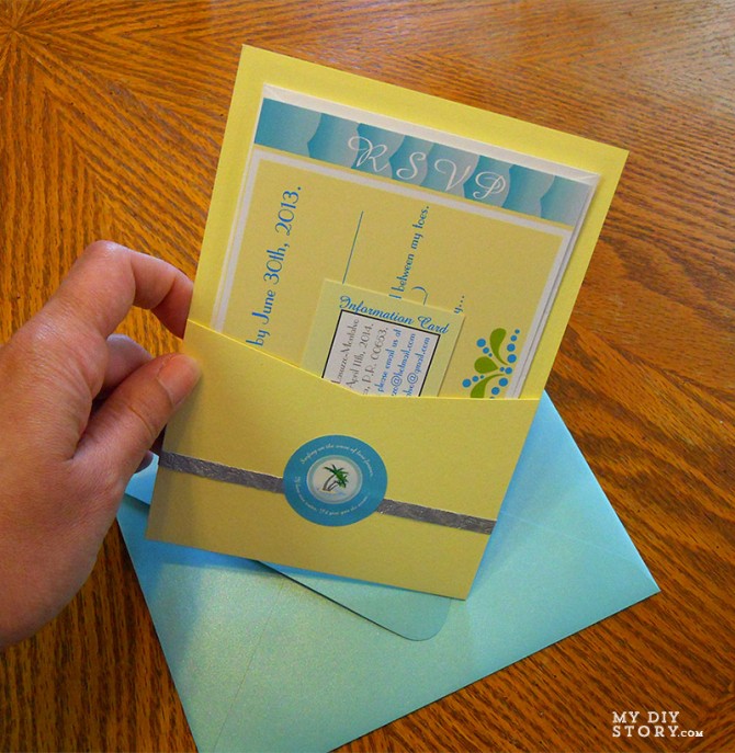 Tropical Destination Wedding - Real DIY Wedding Invitation - Cards ...