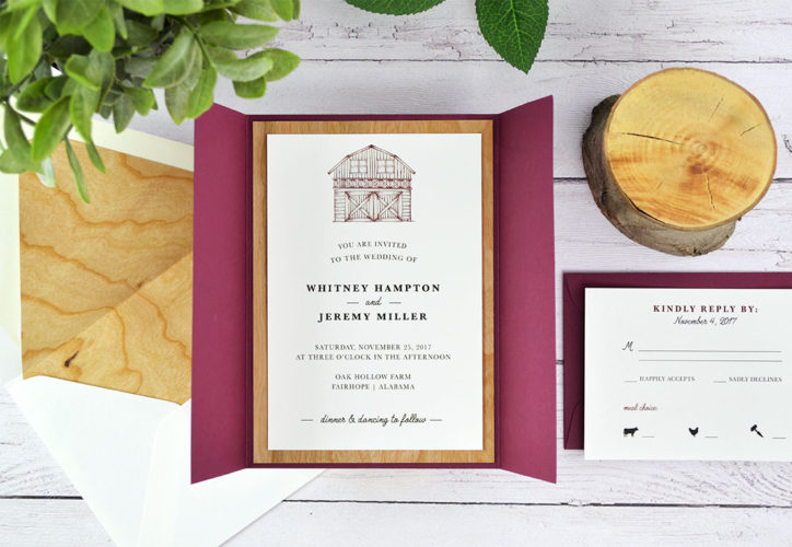 4 Ways to DIY Rustic Wedding Invitations with Wood Paper - Design Idea Blog