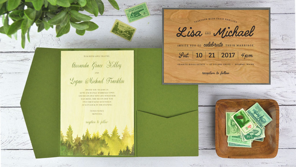 4 Ways to DIY Rustic Wedding Invitations with Wood Paper - Cards ...