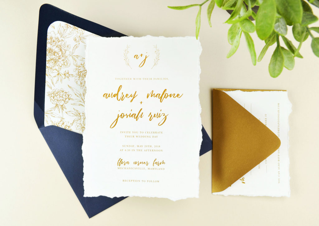 DIY Deckled Edge Paper Wedding Invitations - Cards & Pockets Design ...