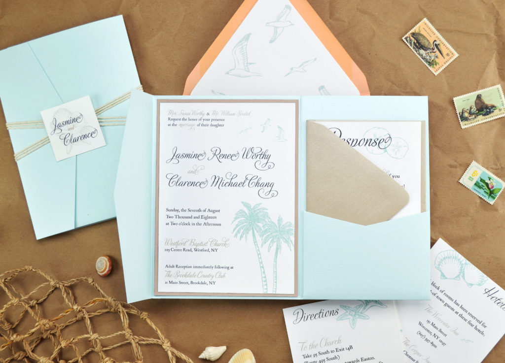 DIY Beach Wedding Pocket Invitation - Design Idea Blog