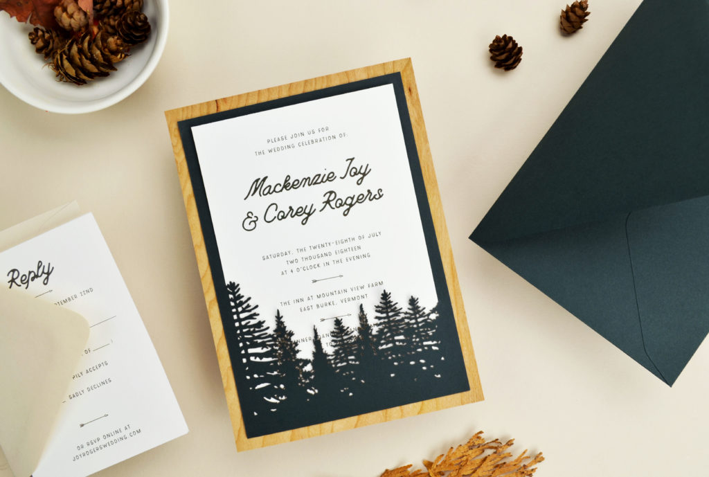 DIY Rustic Laser Cut Wedding Invitations - Cards & Pockets Design Idea Blog
